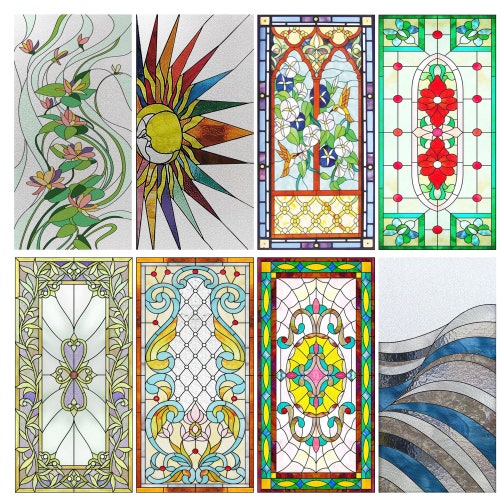 Privacy Window Film Stained Glass Decorative Window Film - Etsy