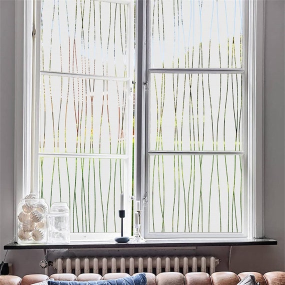Matte Stripe Window Film Stained Glass Decorative Uv Sticker - Etsy