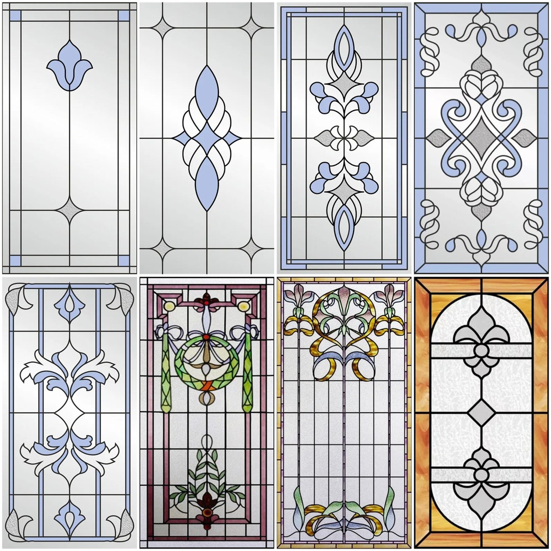 Custom Size Stained Glass Window Film Frosted Privacy Static Cling ...