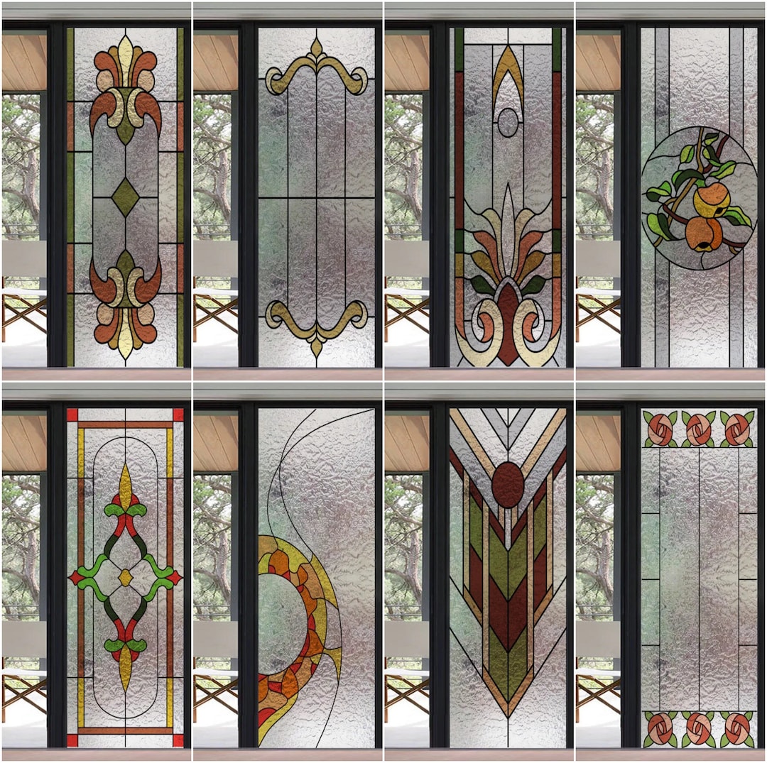 Custom Size - Stained Glass Window Frosted Film,thickened Static Cling ...