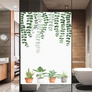 Window Film Privacy Green Plants Glass Sticker UV Blocking Heat Control ...