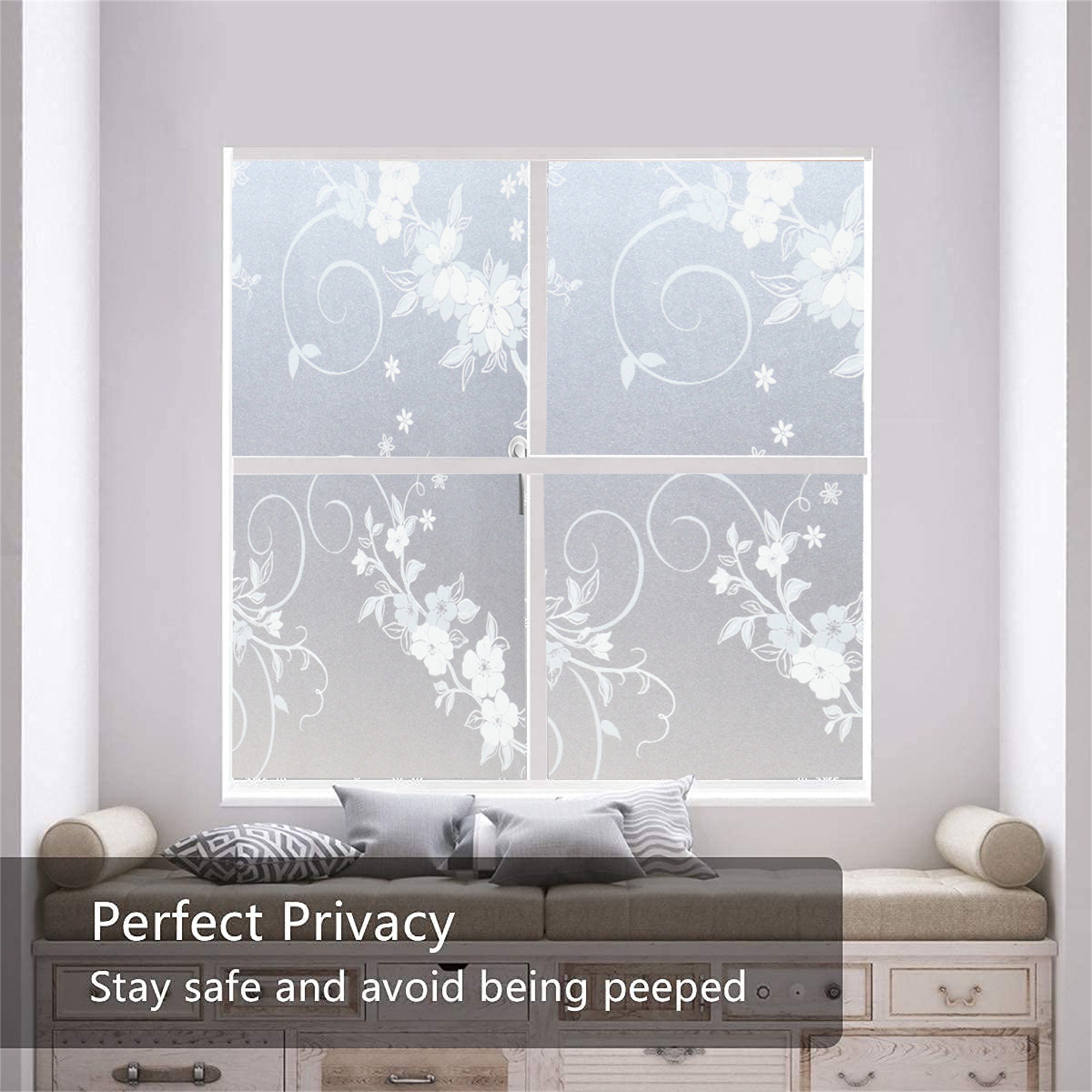 3D Matte Window Film Privacy Stained Glass Vinyl Self Adhesive Film ...