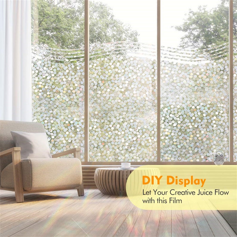 3D Clear Circle Decor Stained Glass Window Film Rainbow Effect - Etsy