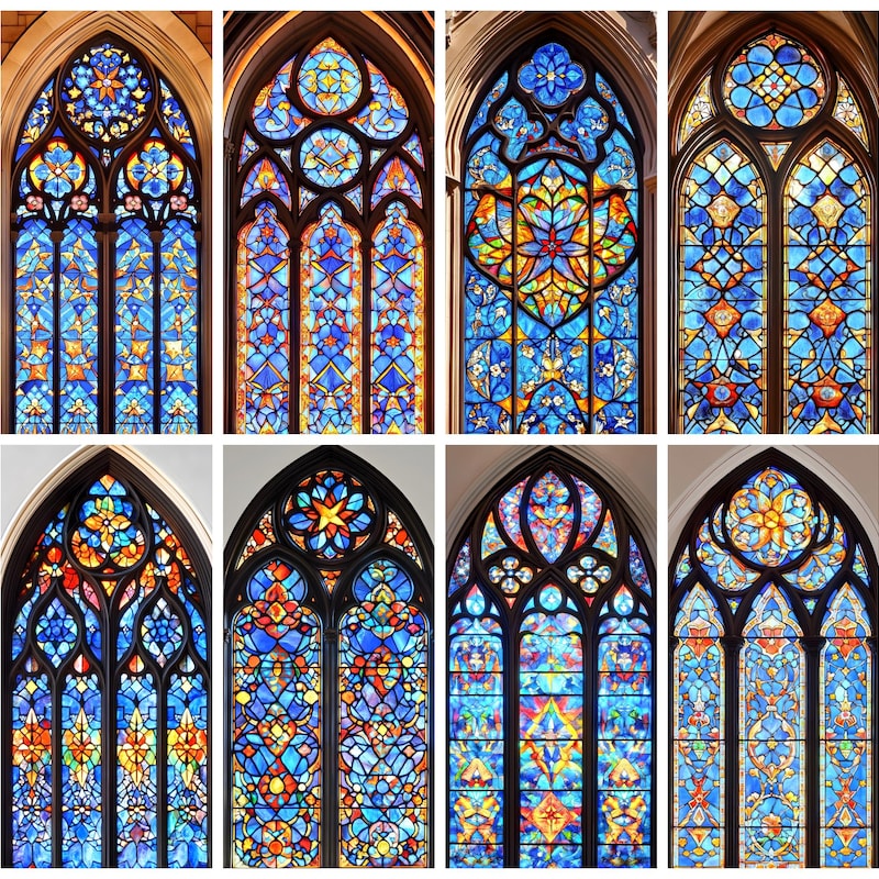 Stained Glass Window Film Gothic - Etsy