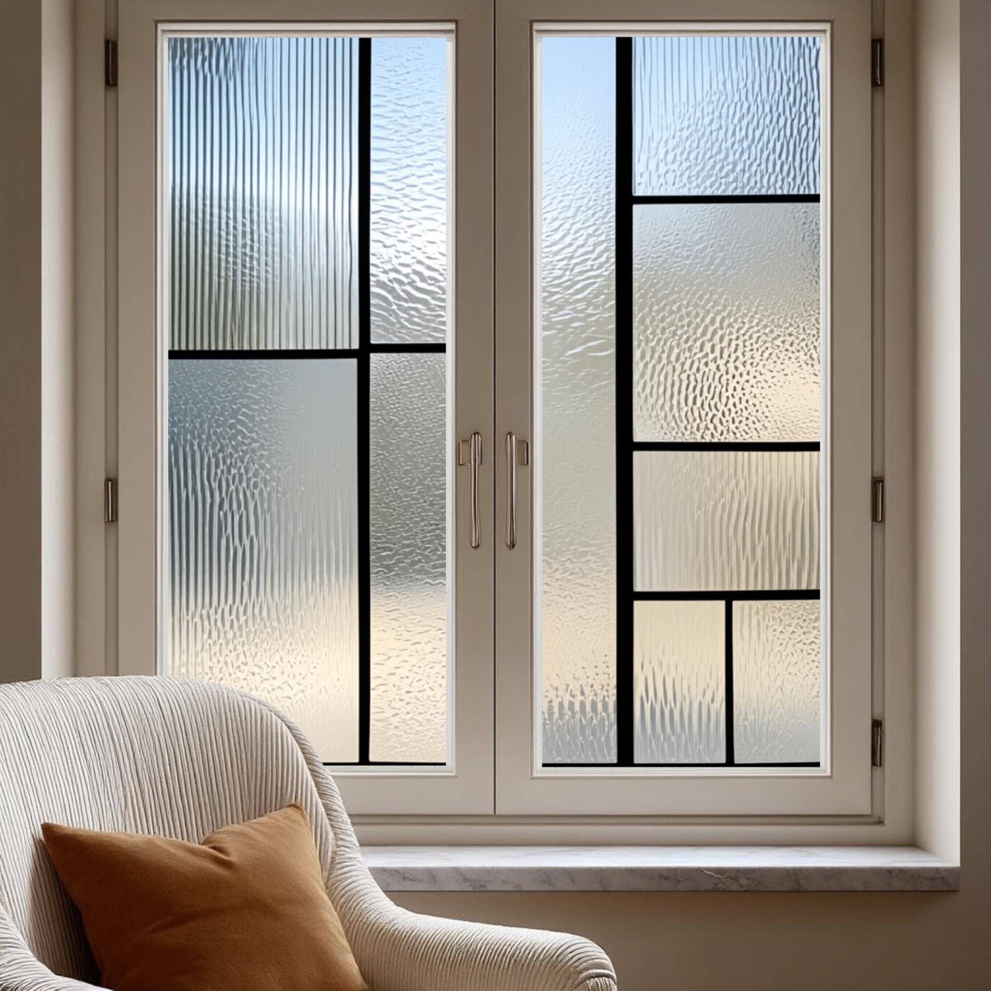 Modern Geometric Frosted Window Film Privacy Static Cling Custom Size ...