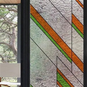 Custom Size -stained Glass Window Film, Decorative Window Privacy Film ...