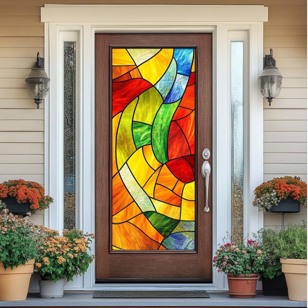 Exclusive Stained Glass Window Cling – DIY Non-adhesive Privacy Film ...