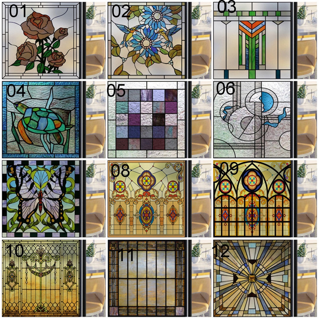 Custom Size Window Film Frosted Stained Glass Films,customized Art Deco ...