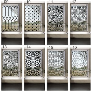 Stained Glass Window Film Transparent Glass Sticker Static Cling Iron ...