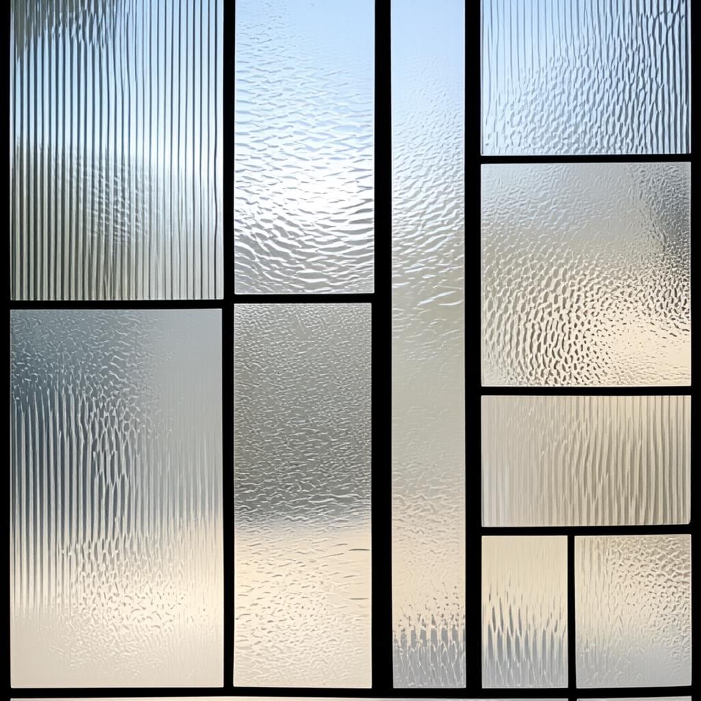 Modern Geometric Frosted Window Film Privacy Static Cling Custom Size ...