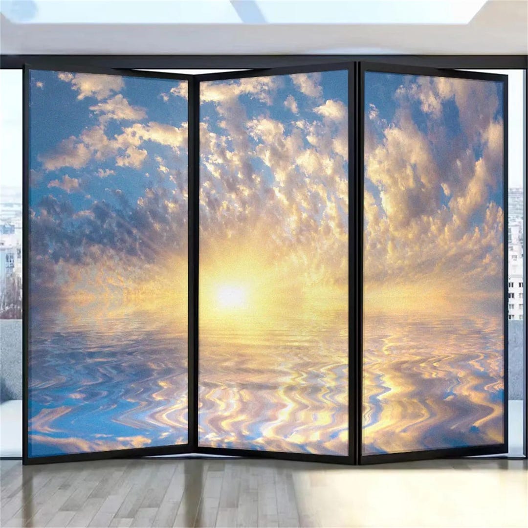 Custom Sunrise-sea View Window Film - Privacy PVC Anti-uv, Glue-free ...