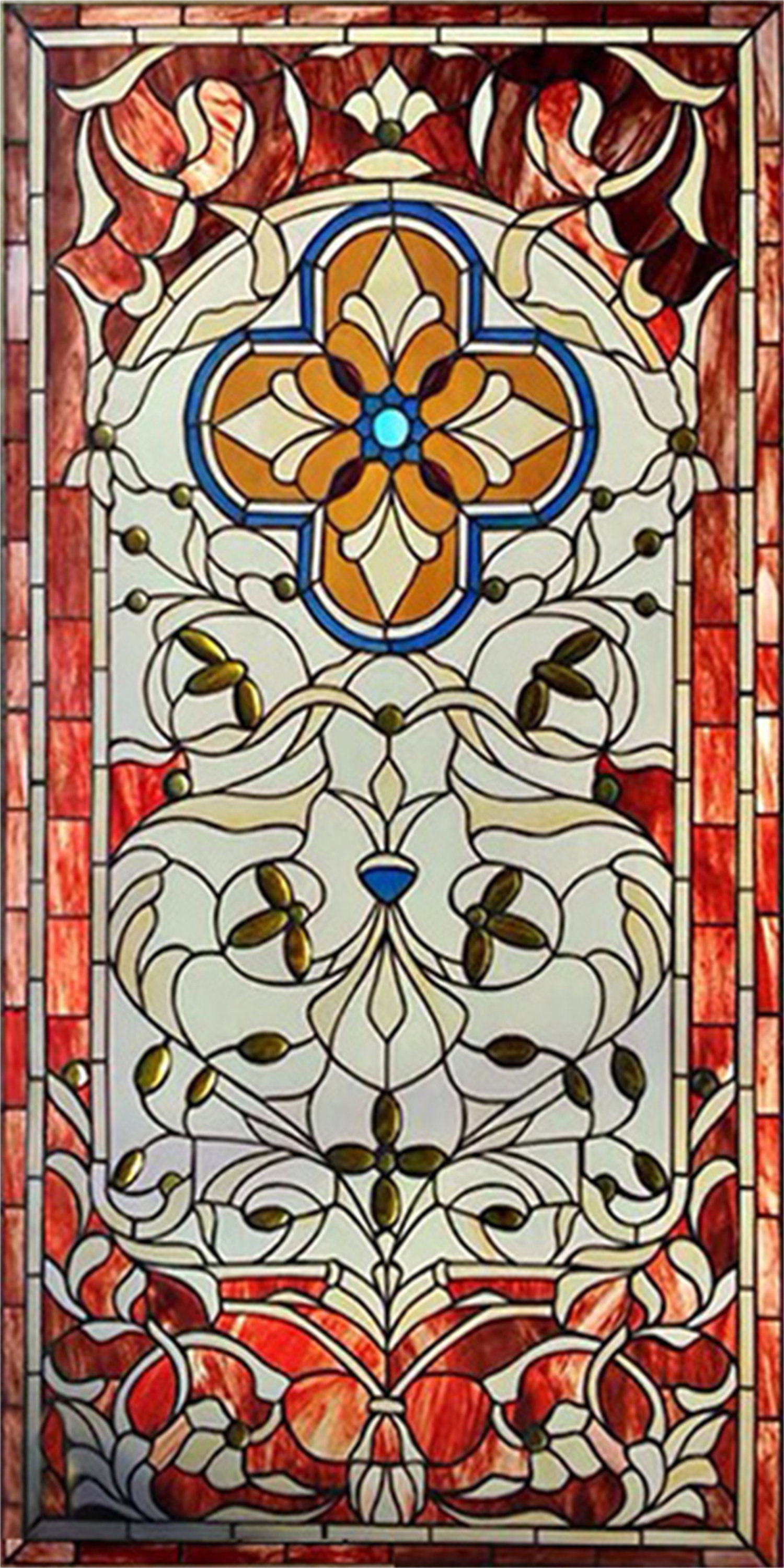 Matte Finish Window Film -stained Glass Decorative Design, Custom Size ...