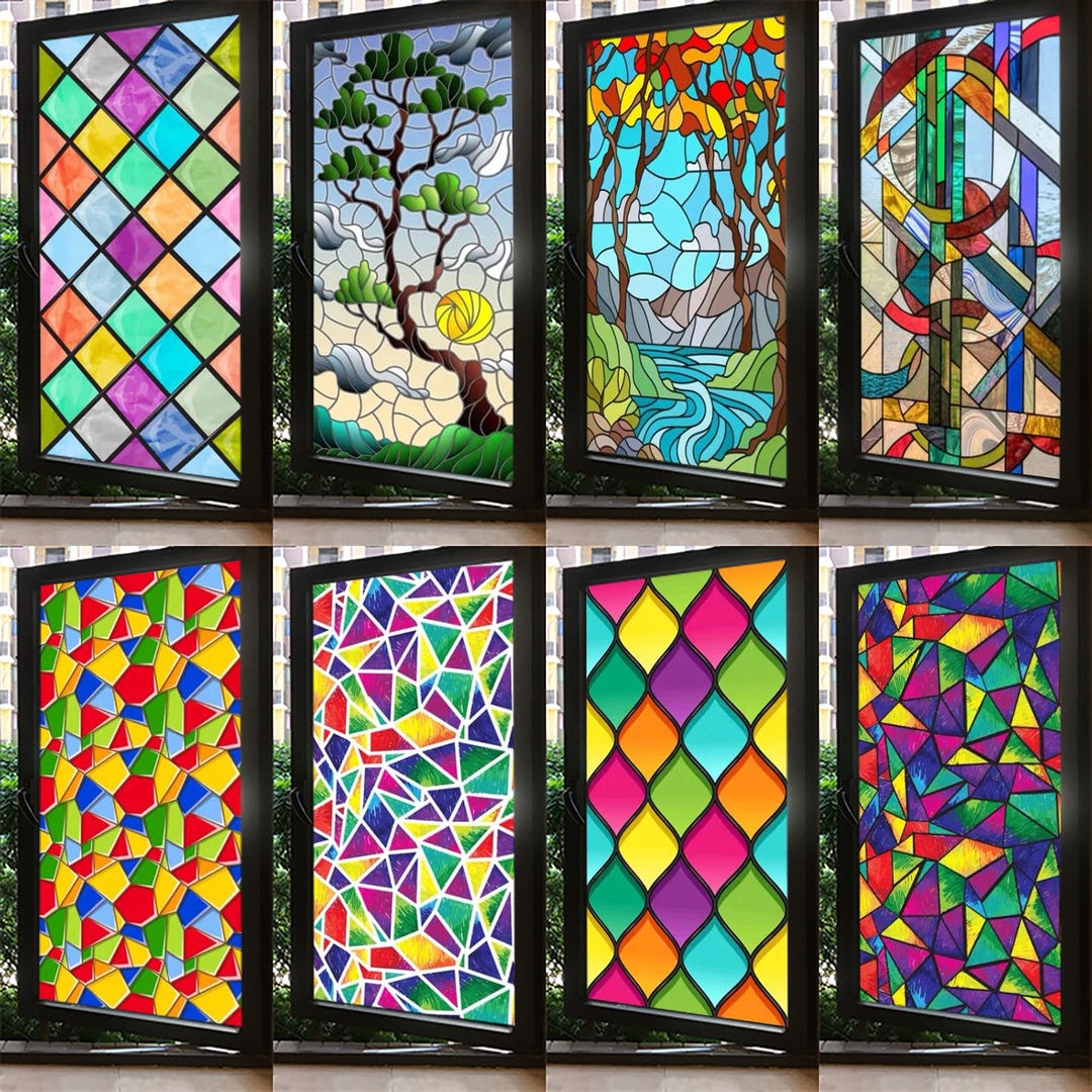 Self-adhesive Stained Glass Film – Frosted Opaque Privacy Window Film ...