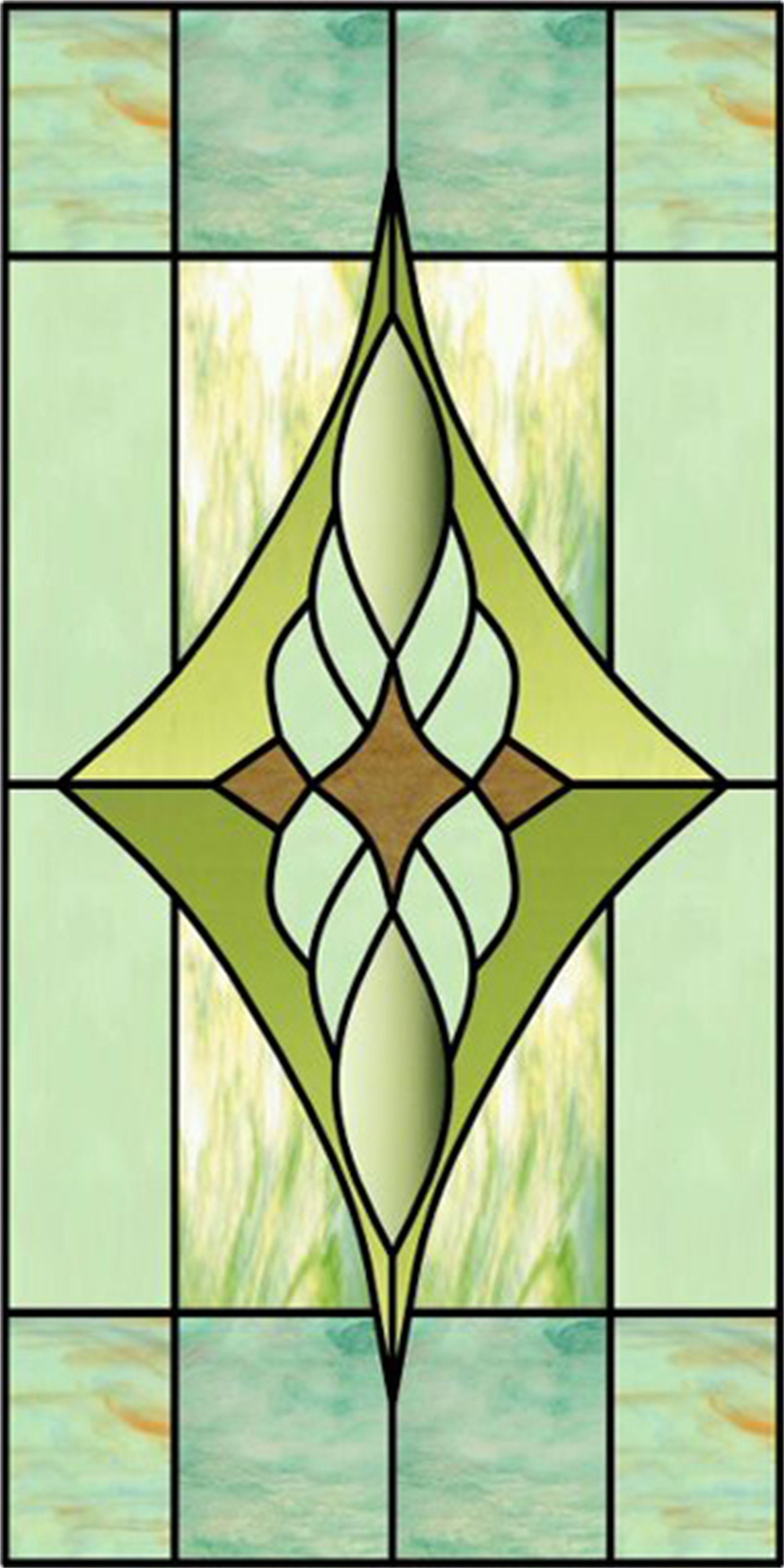 Matte Finish Window Film -stained Glass Decorative Design, Custom Size ...