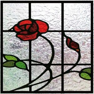 Decorative 3D Rose Window Film - Frosted Non-adhesive Cling for Home ...