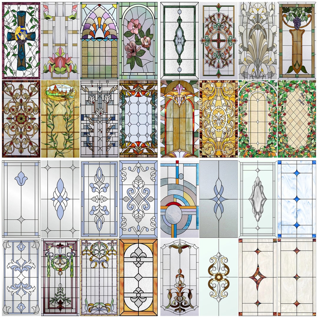 Window Film With Frosted Stained Glass Effect, Church Static Cling ...