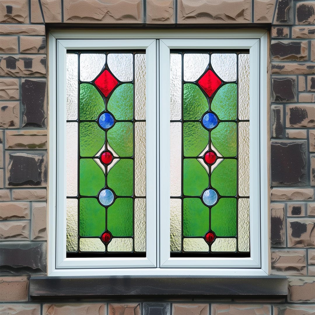 Custom Window Film - Stained Glass Pattern, Frosted Privacy, Static ...