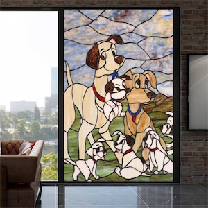 Stained Glass Window Film Animal Fish Bird Cat Tiger Color Printing ...
