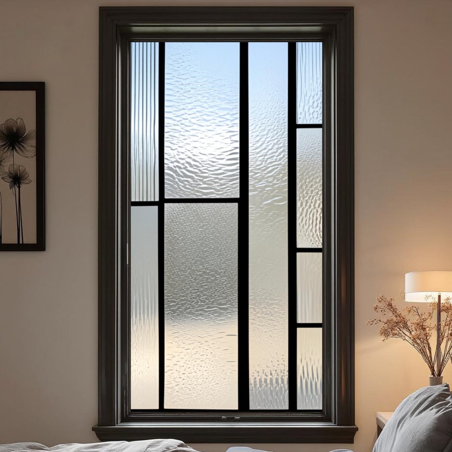 Modern Geometric Frosted Window Film Privacy Static Cling Custom Size ...