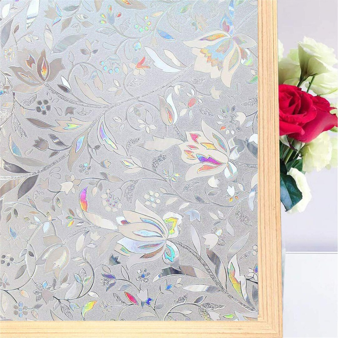 100/200cm Vinyl Rainbow Decorative Window Film Static Self-adhesive 3D ...
