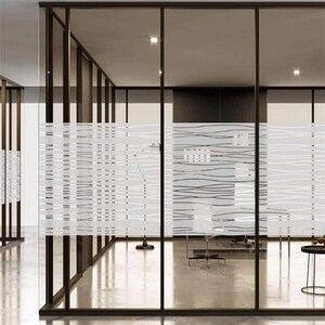 Matte Stripe Window Film Stained Glass Decorative Uv Sticker Privacy ...