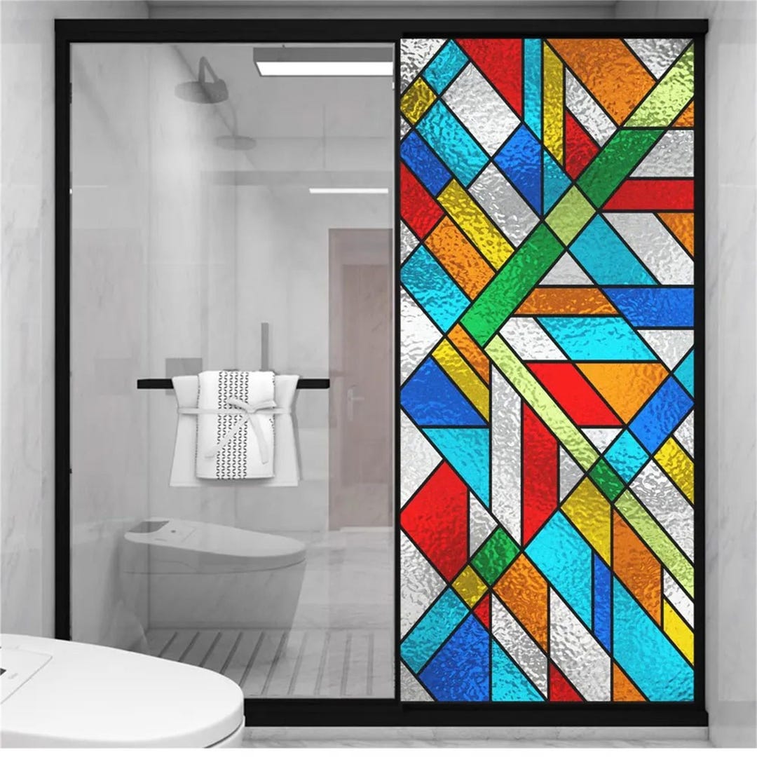 Custom Window Cling - Church-style Color Lattice, Frosted Glass, Anti ...