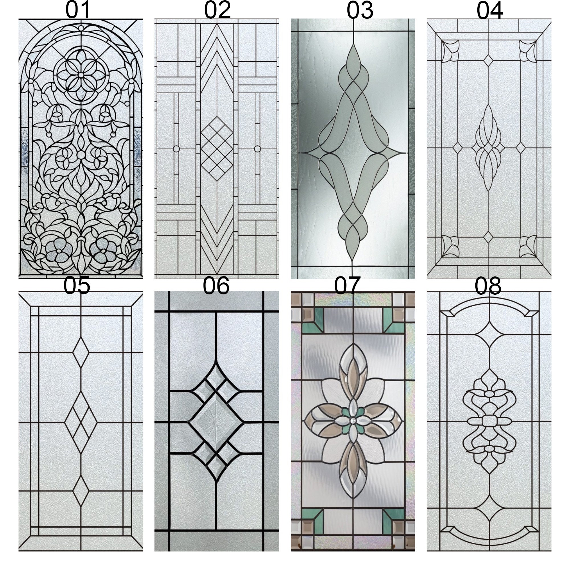 Custom Size Window Film Frosted Stained Glass Films Church Static Cling ...