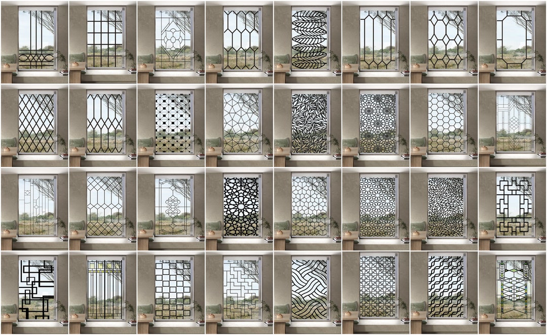 Stained Glass Window Film Clear Glass Sticker Static Cling Vintage ...
