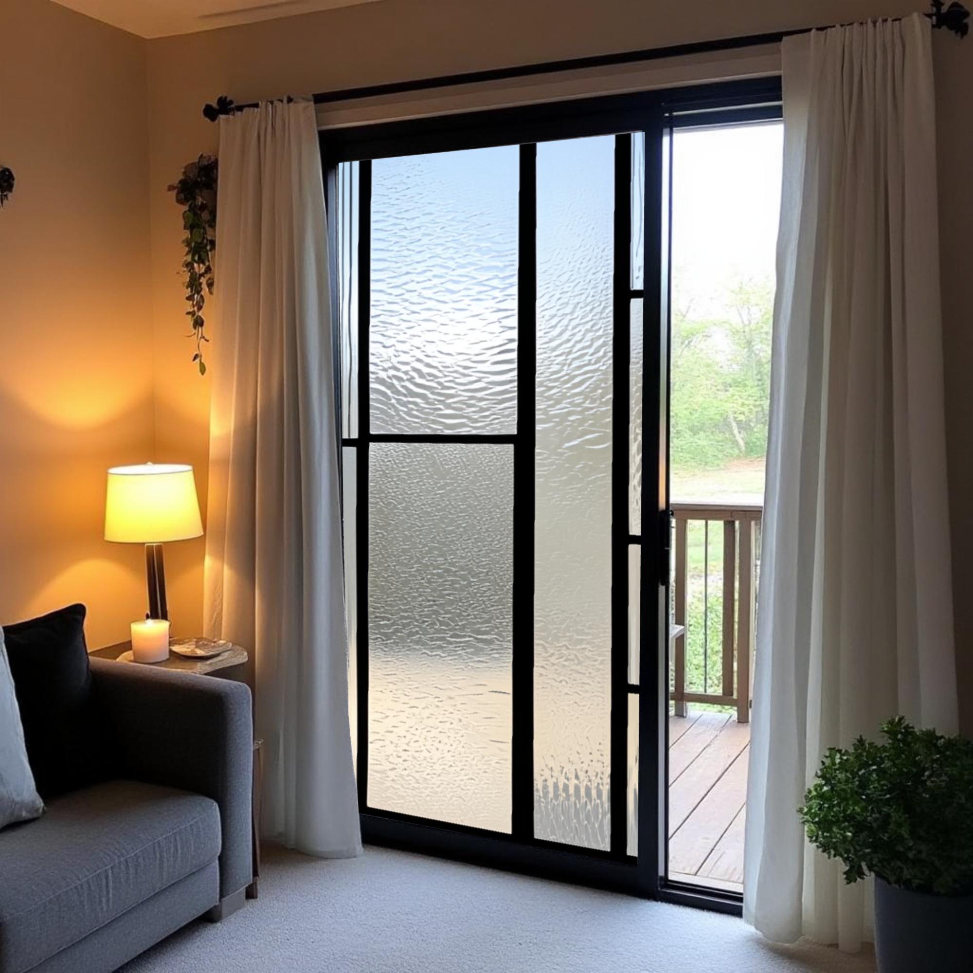 Modern Geometric Frosted Window Film Privacy Static Cling Custom Size ...