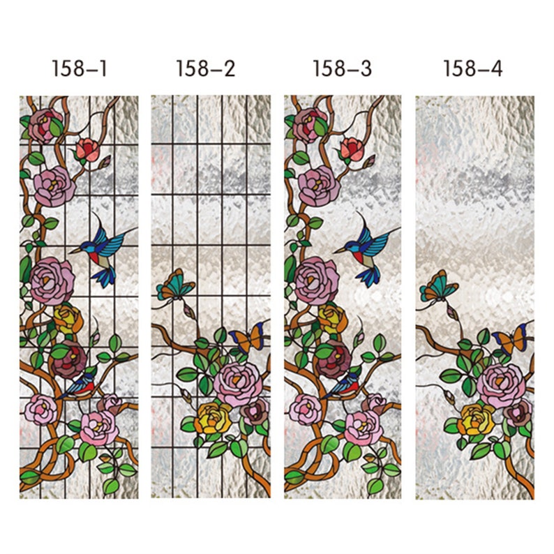 Window Film Stained Glass Stickers,custom Size Static Cling Frosted ...