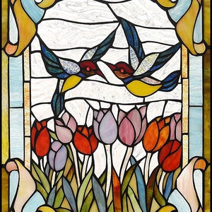 Home Decor Window Film: Custom-sized Stained Glass With Animal Kingdom ...