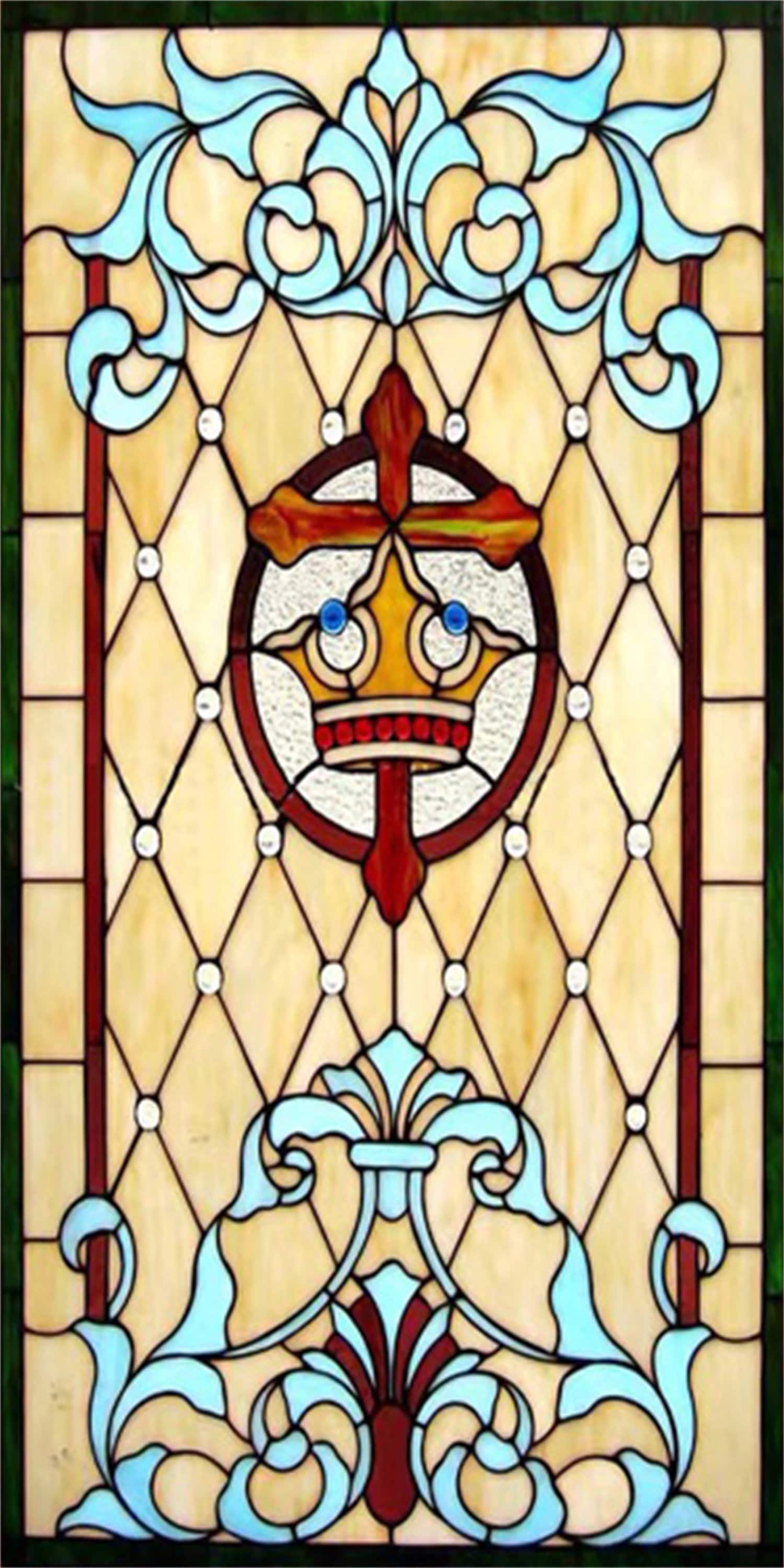 Decorative UV Window Film - Custom Size, Stained Glass Design, Privacy ...