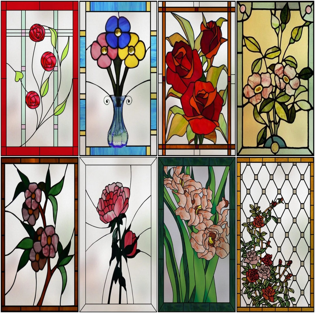 Custom Size - Stained Glass Window Film,decorative Privacy Film Static ...