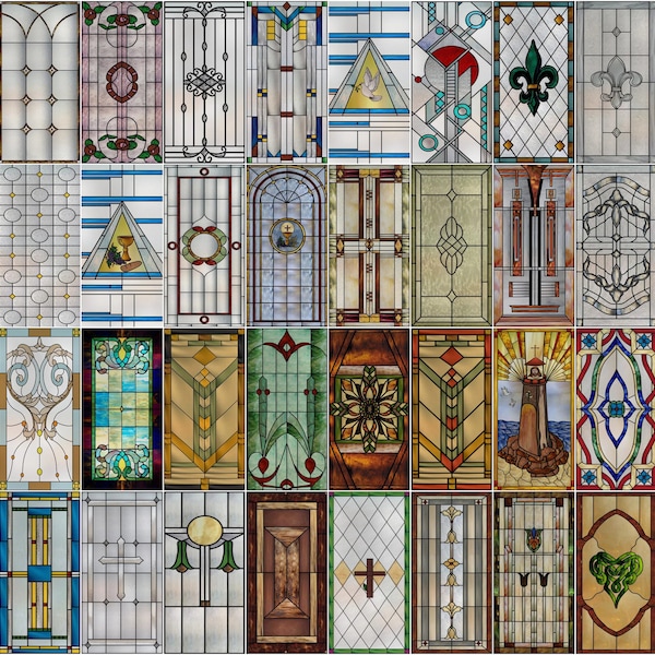 Stained Glass Window Film Gothic - Etsy