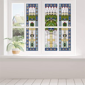 Custom Size Window Film Frosted Stained Glass Films,customized Art Deco ...