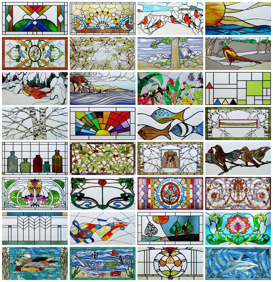 Custom Stained Glass Window Film – Nature and Animal-themed Decorative ...