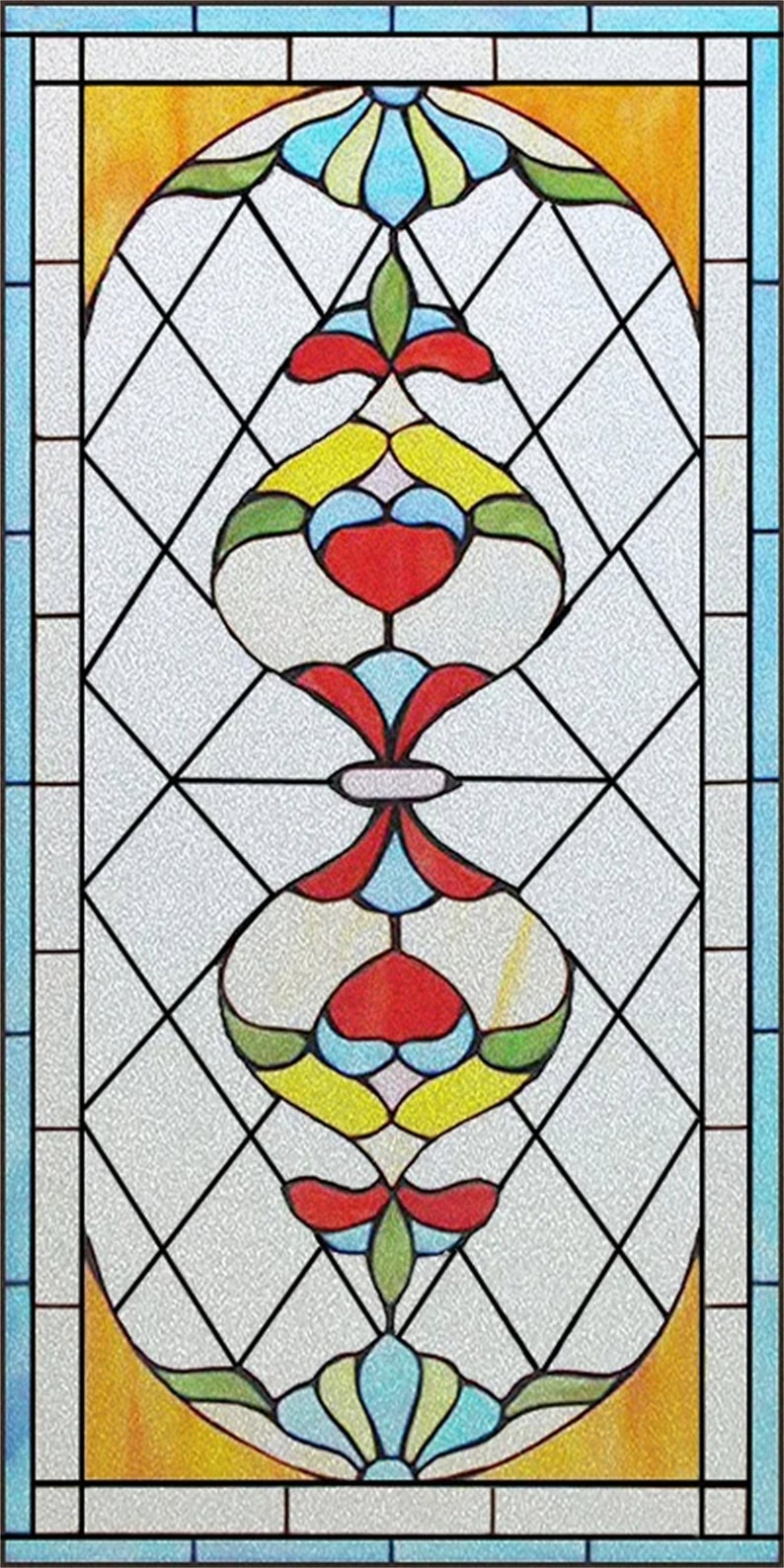 Custom Size Stained Glass Window Film - Matte Finish, UV Protection ...