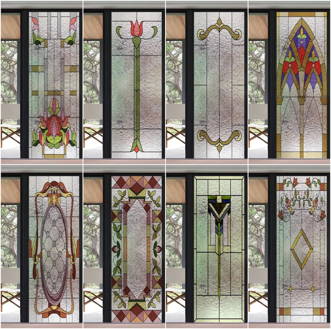 Custom Size - Stained Glass Window Film, Decorative Window Privacy Film ...