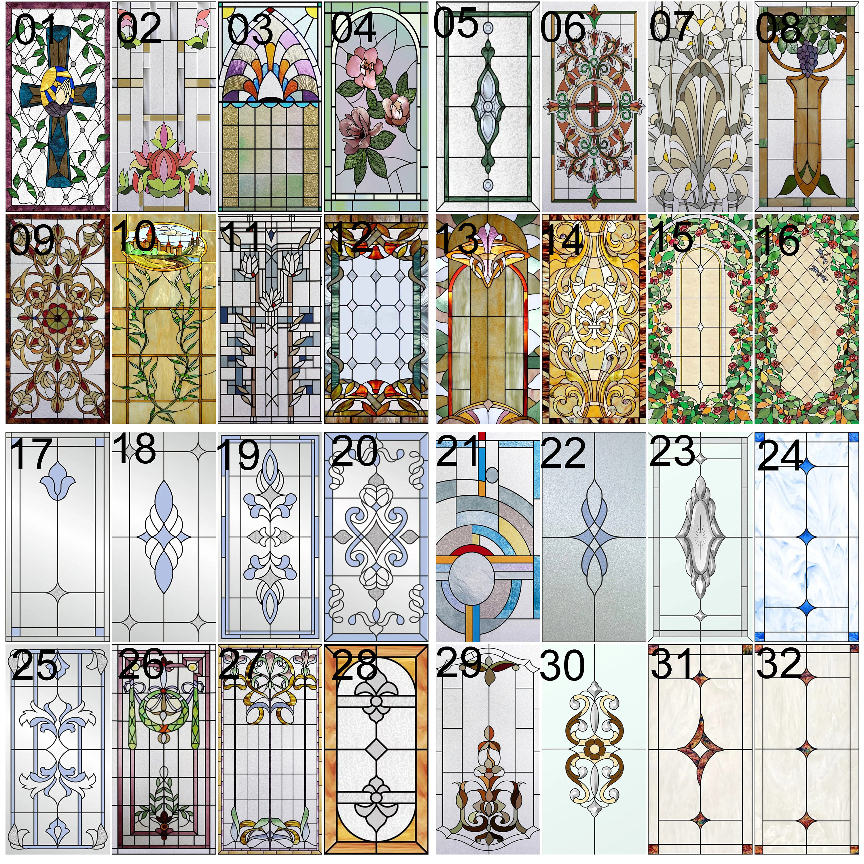 Window Film With Frosted Stained Glass Effect, Church Static Cling ...