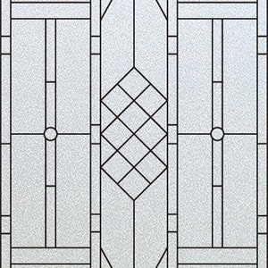 Custom Size Matte Window Film - Stained Glass Decorative Design, UV ...