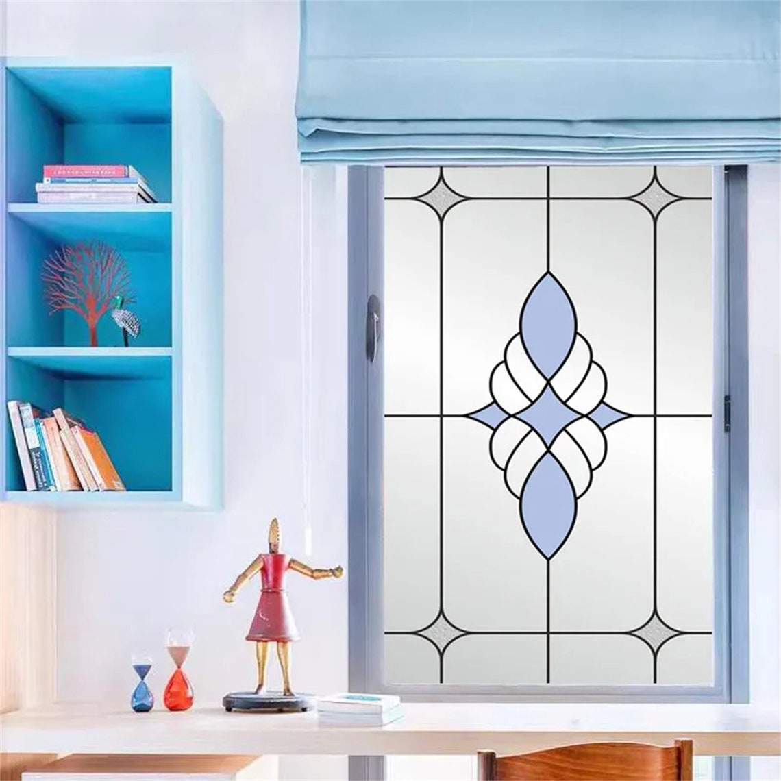 Window Film With Frosted Stained Glass Effect, Church Static Cling ...