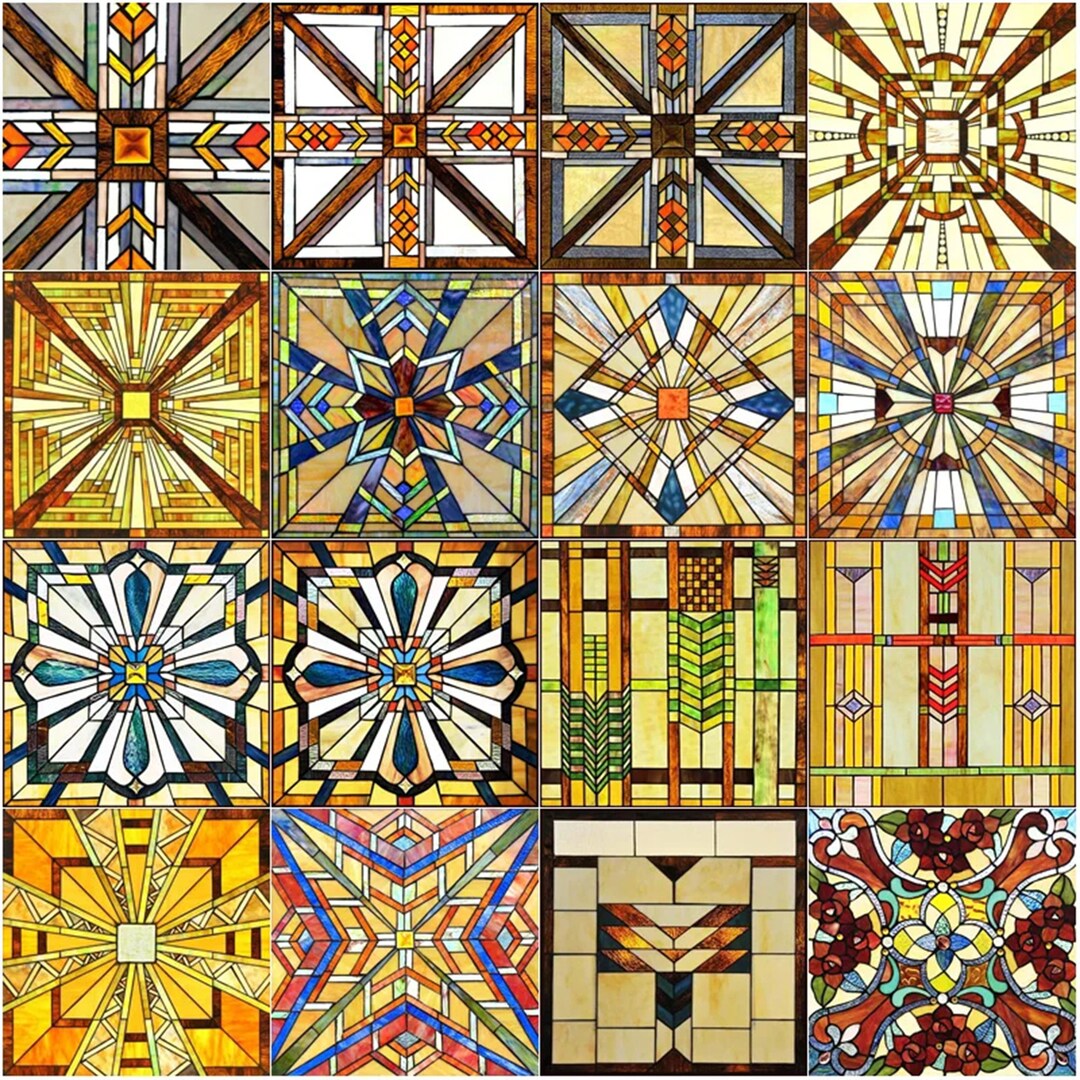 Matte Window Film With Stained Glass Design - Custom Size, UV ...