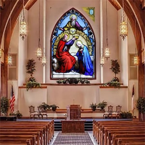Stained Glass Window Film Church Style Jesus Angel Picture Sticker ...