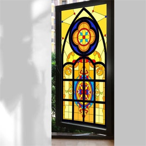 Decorative Window Decal - Colorful Stained Glass Effect, Privacy Film ...