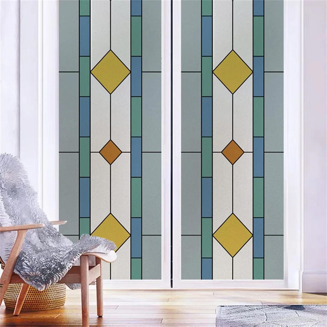 Stained Glass Window Stickers - European Church Style, Privacy, Static ...