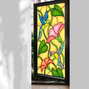 Decorative Window Decal - Colorful Stained Glass Effect, Privacy Film ...