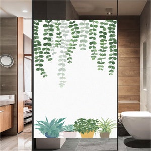Window Film Privacy Green Plants Glass Sticker UV Blocking Heat Control ...
