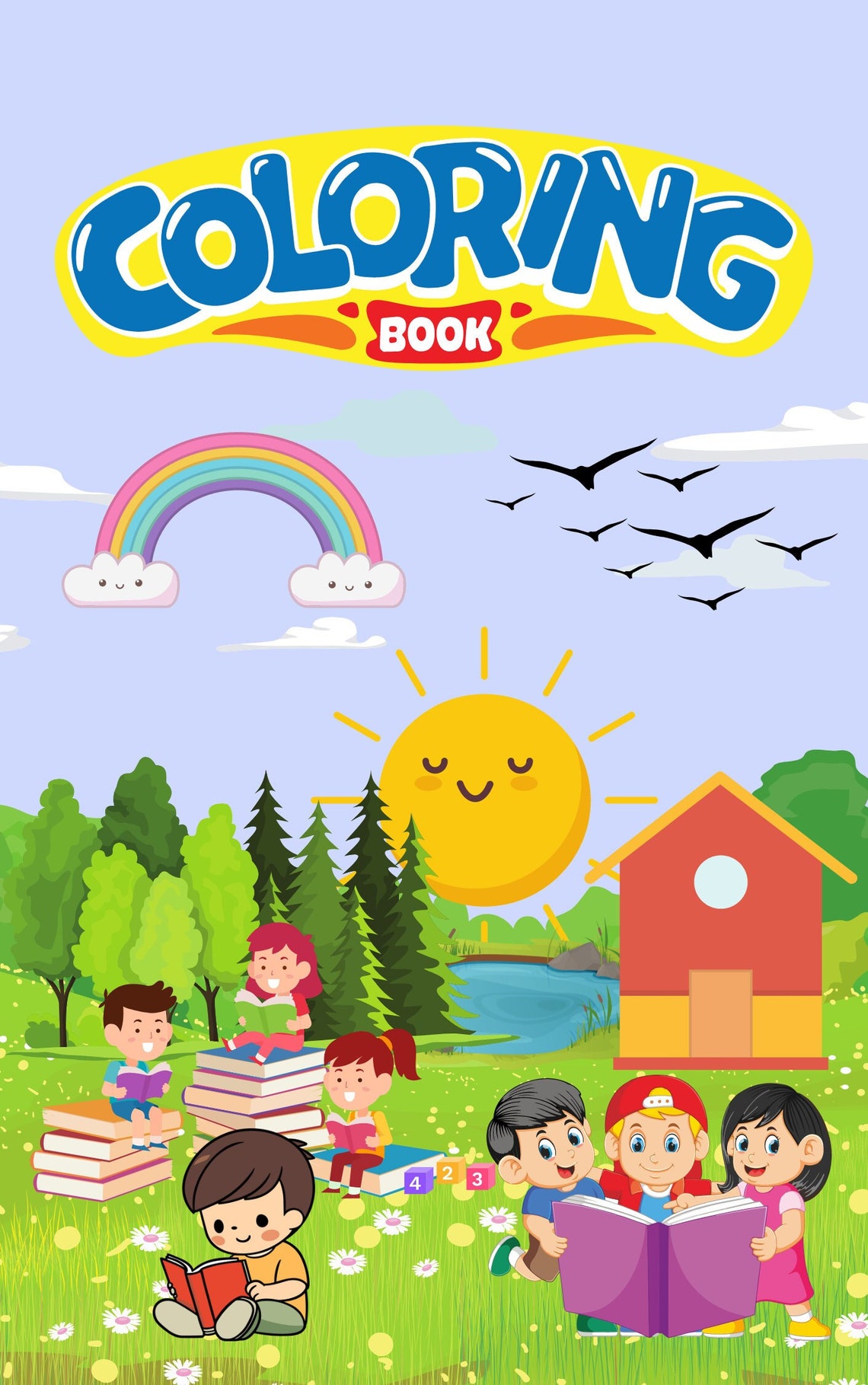 Printable Kids Coloring Book - Fun Animal Designs - Digital PDF ...