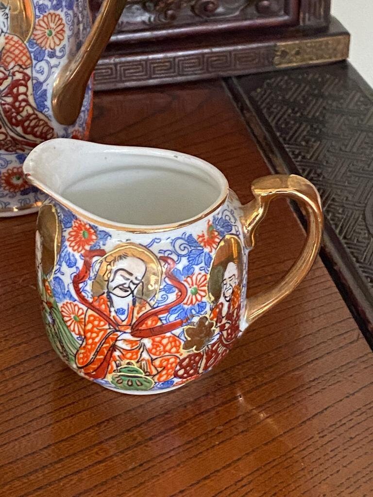 Rare Antique Japanese Teas Set of 6 Saucers, 6 Tea Cups, 1 Sugar Bowl ...