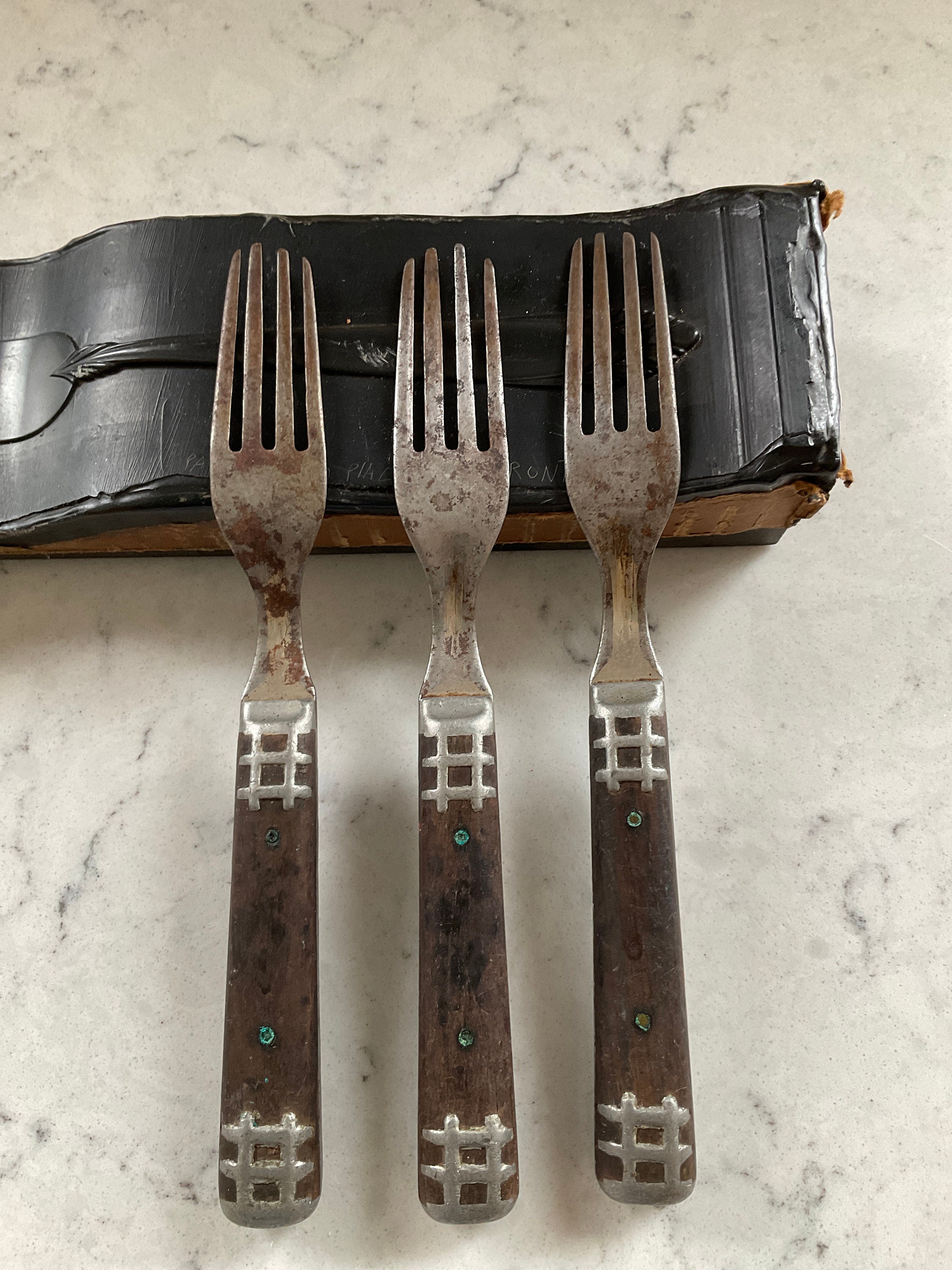 Antique Wooden Handle and Metal Fork Set Civil War Era - Etsy